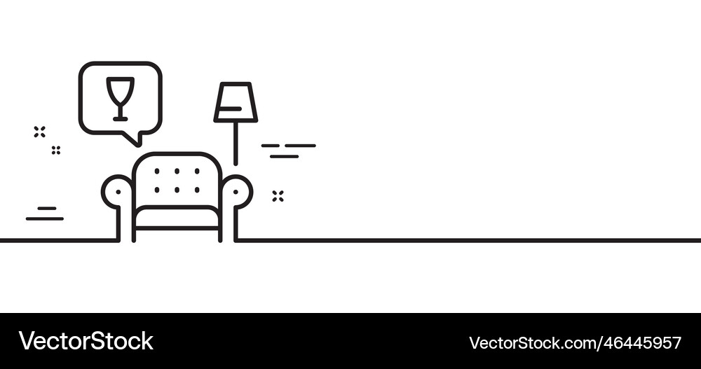 Lounge line icon relax place sign Royalty Free Vector Image