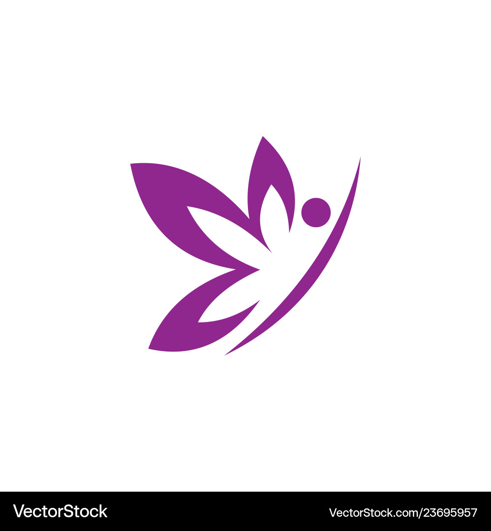 People shape butterfly beauty logo Royalty Free Vector Image