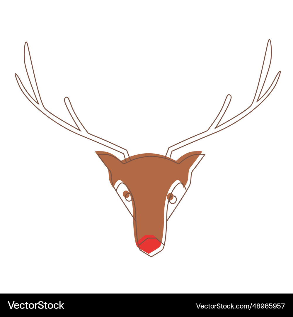 Reindeer head cartoon icon 61 Royalty Free Vector Image