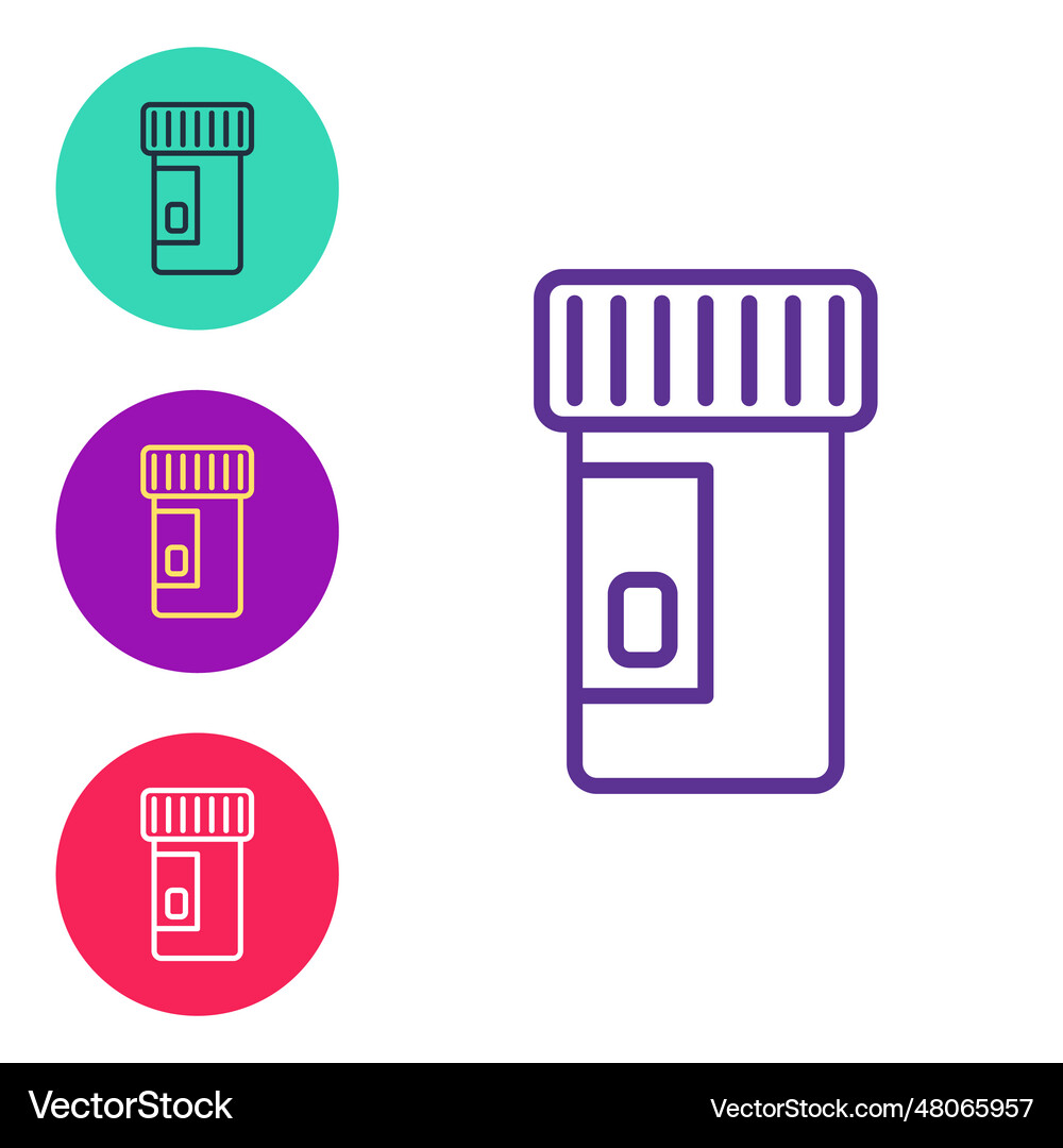 Set line vitamin complex of pill capsule icon Vector Image