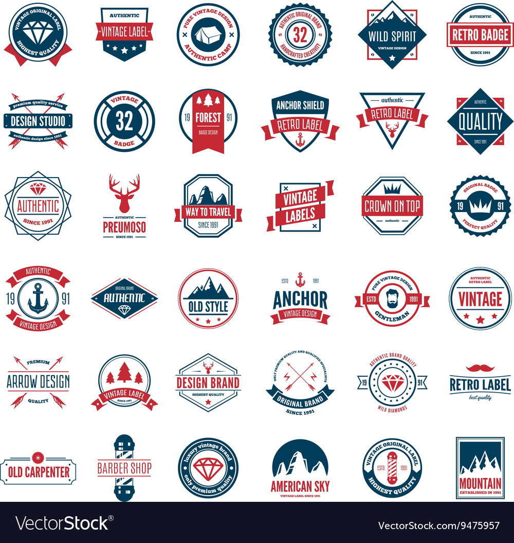 Set logotypes elements labels badges Royalty Free Vector