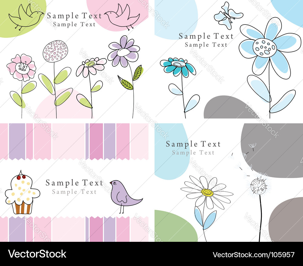 Set of greeting cards Royalty Free Vector Image