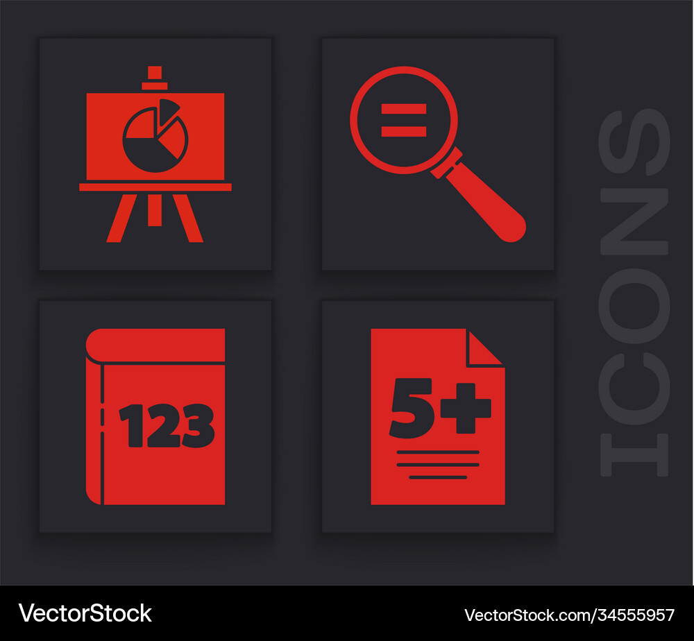 Set test or exam sheet chalkboard with diagram Vector Image