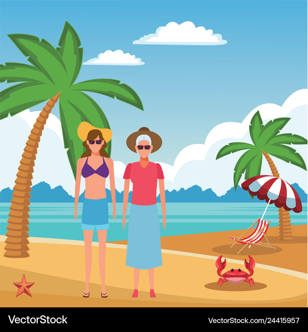 Summer vacation cartoon Royalty Free Vector Image