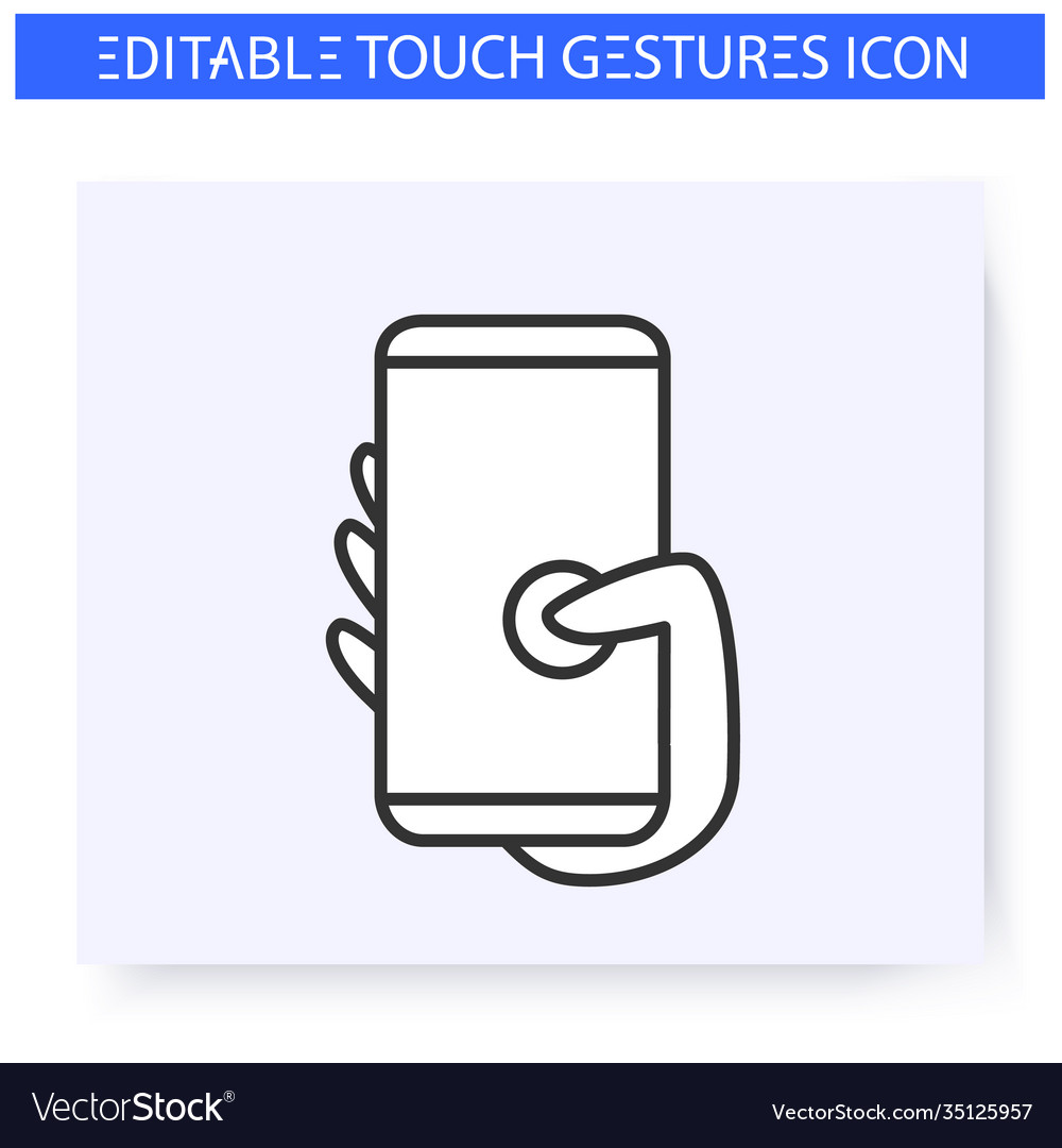 Thumb tap hand gesture line icon Royalty Free Vector Image