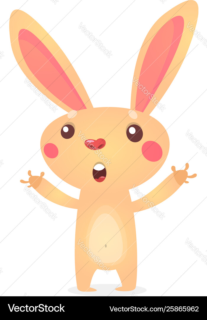 Cartoon rabbit character giving a hug Royalty Free Vector