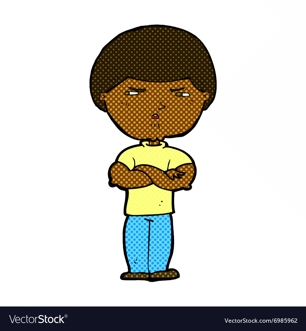 Comic cartoon grumpy man Royalty Free Vector Image