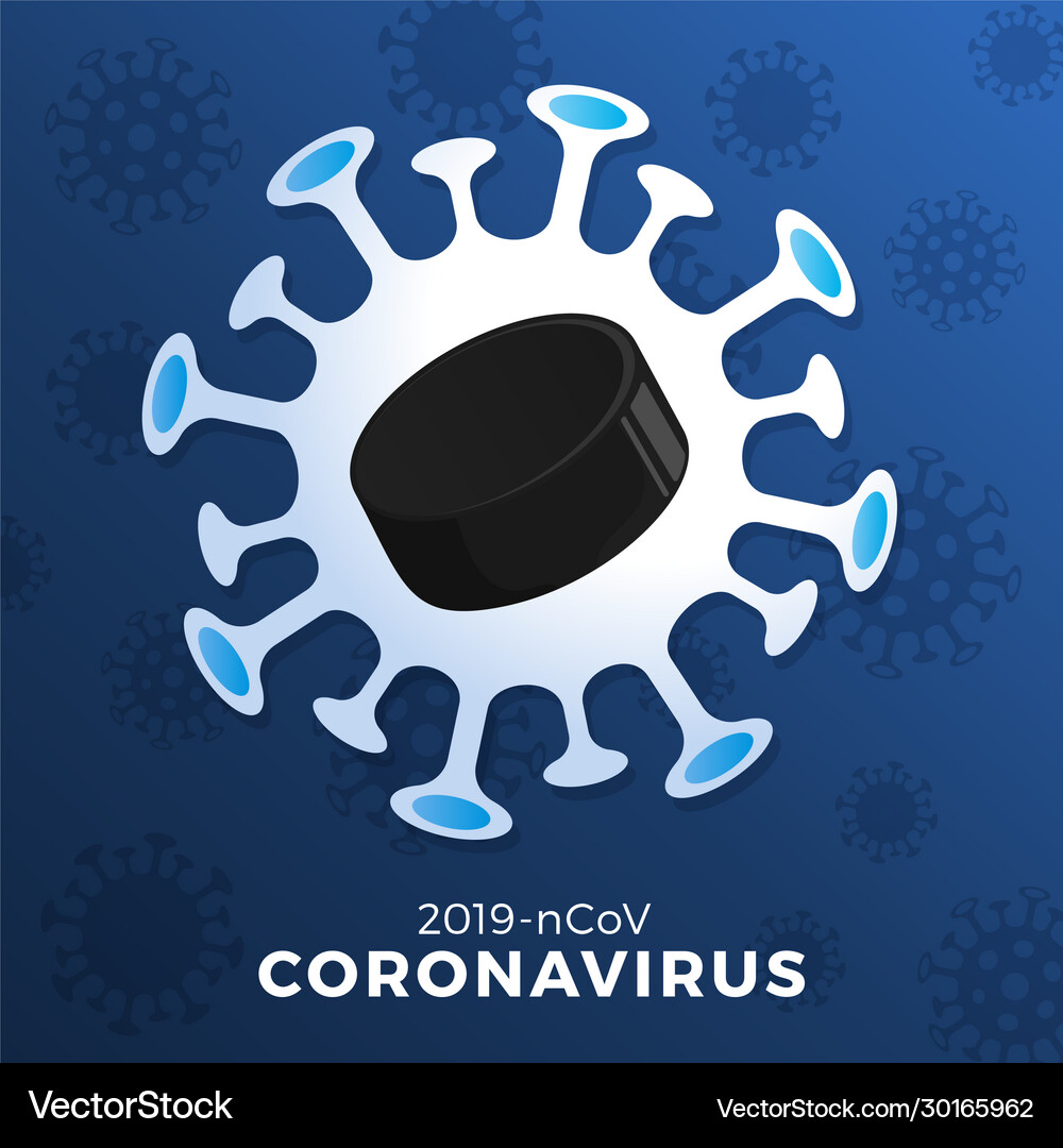 Hockey puck sign caution coronavirus stop Vector Image