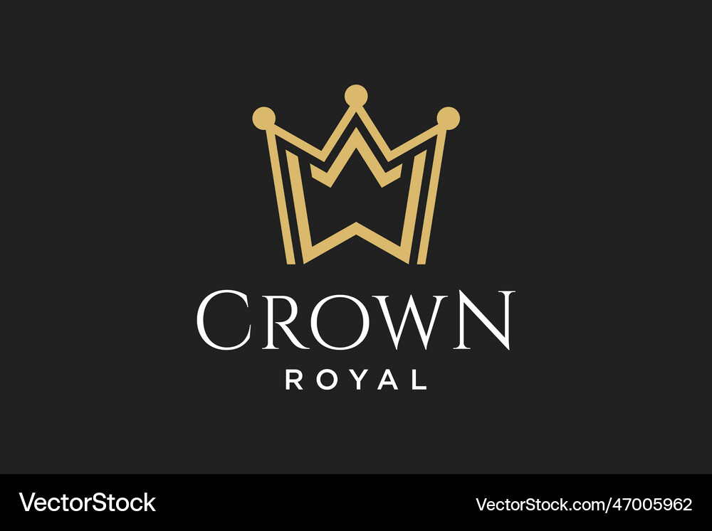 Initial logo letter w with crown symbol design Vector Image