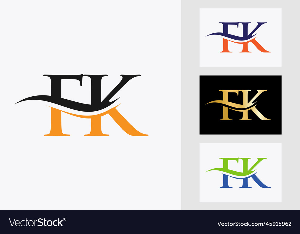 Initial monogram letter fk logo design fk Vector Image Initial monogram letter fk logo design fk Vector Image