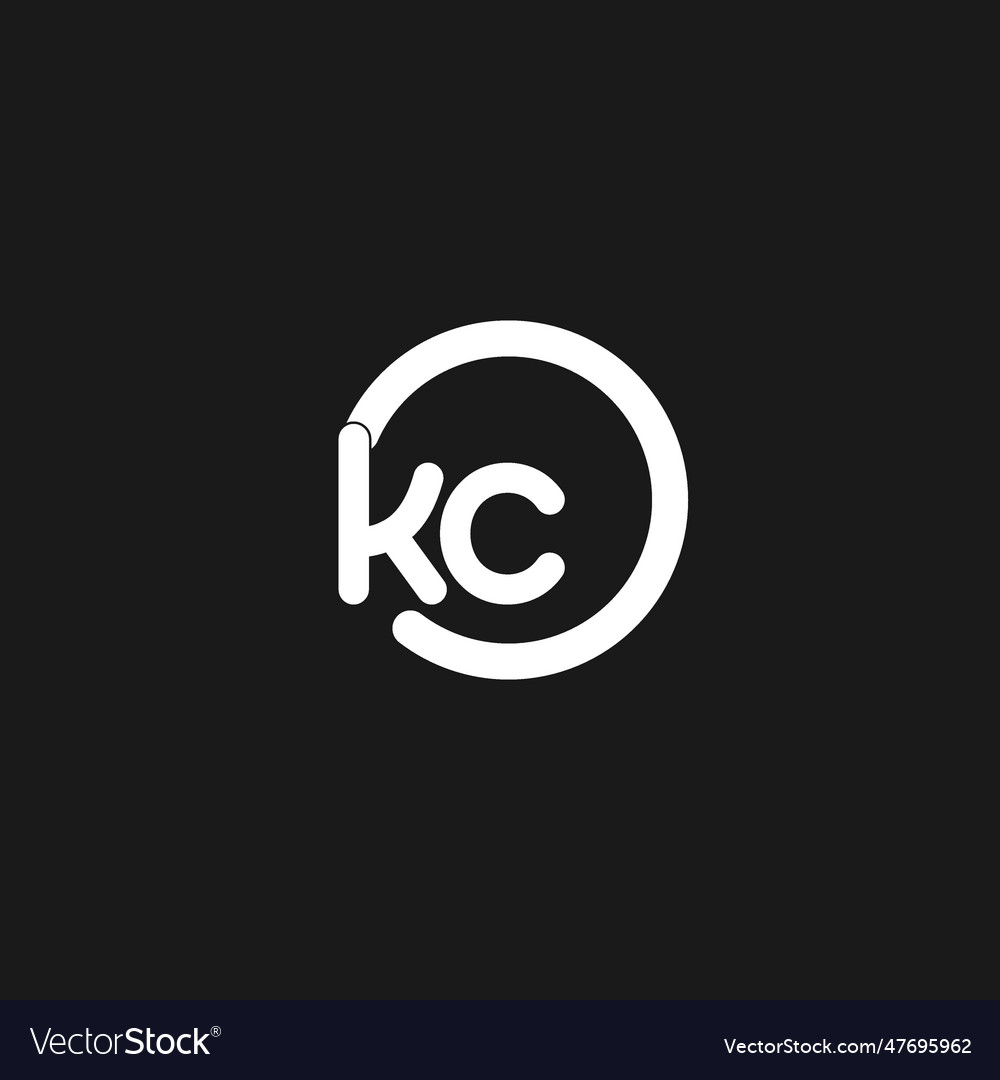 Initials kc logo monogram with simple circles Vector Image