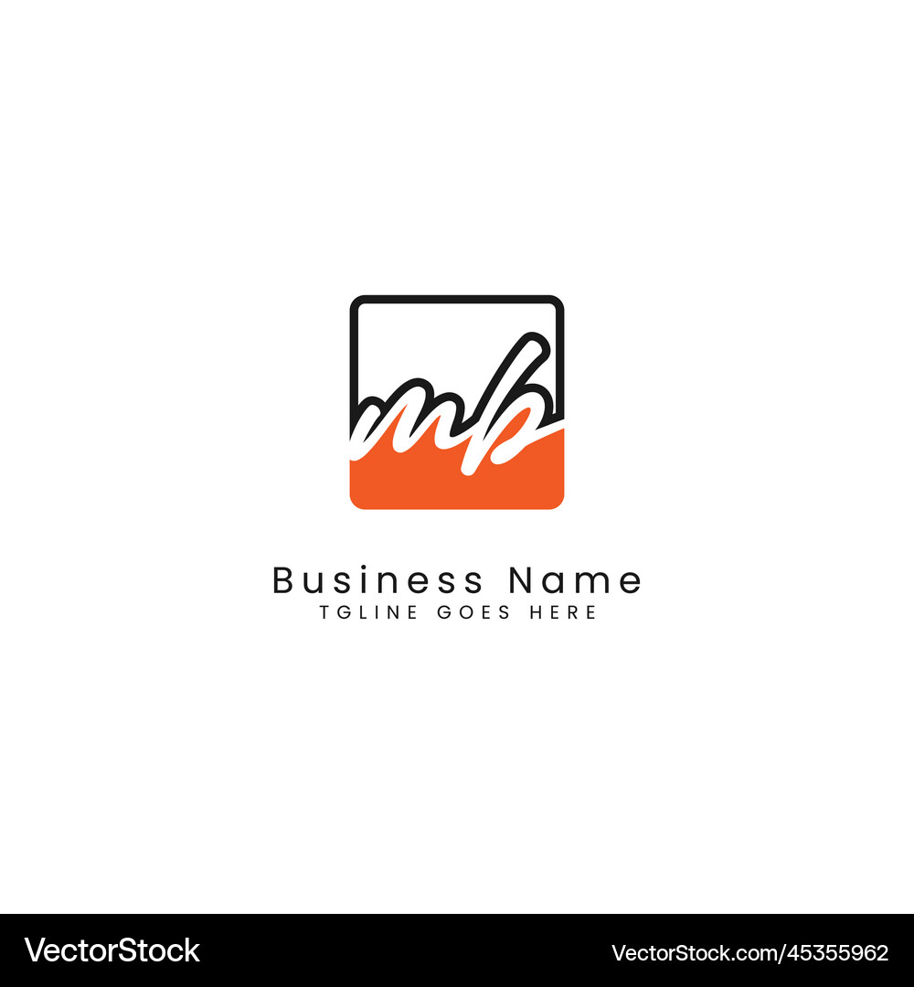 M b mb initial letter handwritten signature logo Vector Image