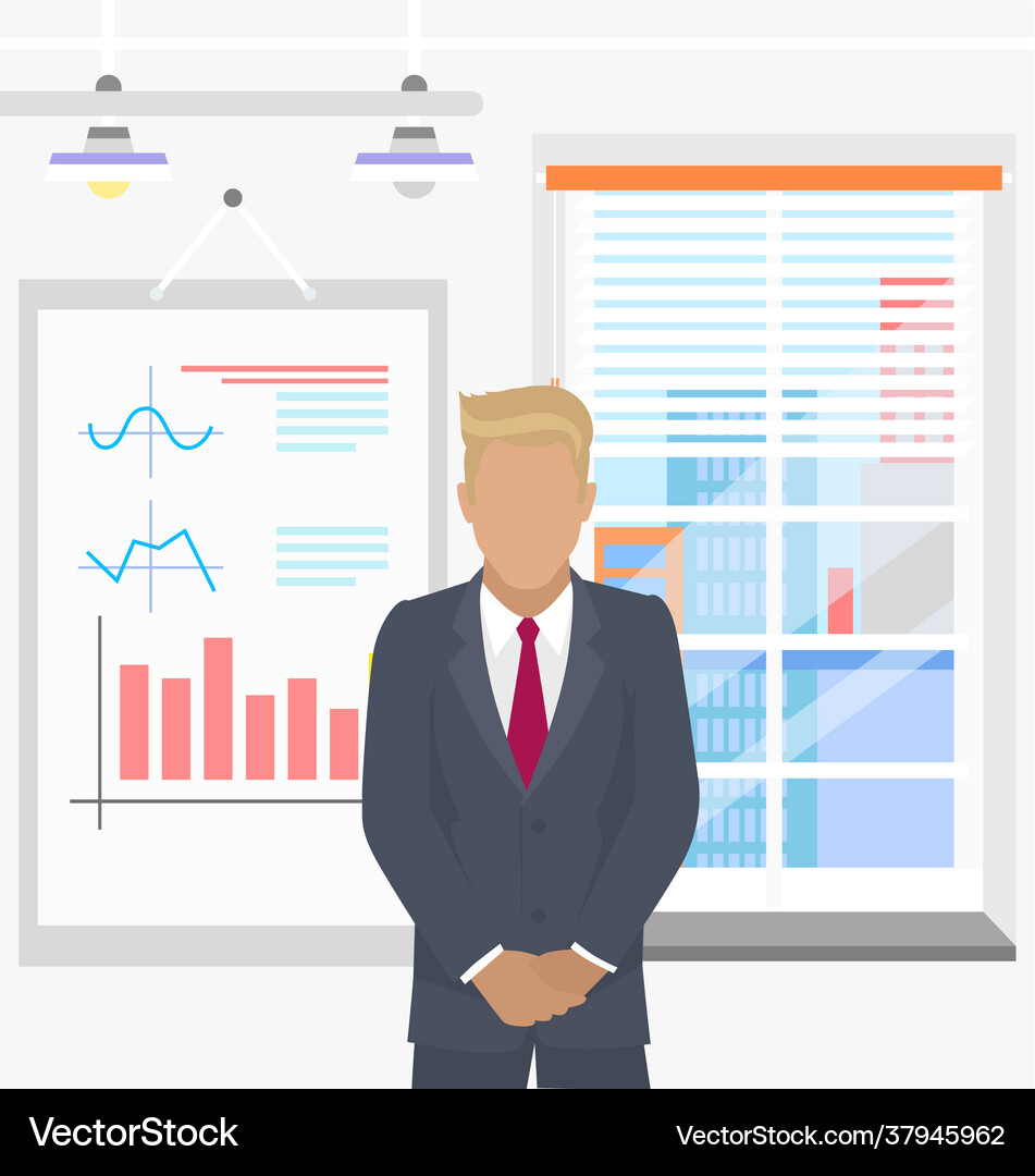 Man financial analyst professional businessman Vector Image