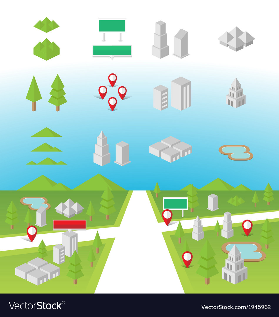 Map Icons Royalty Free Vector Image - VectorStock