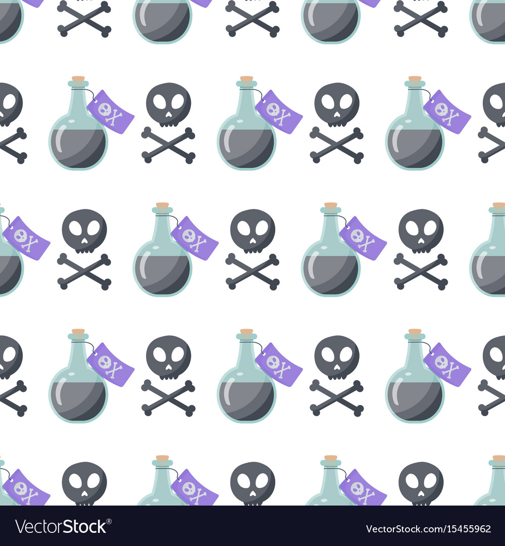 Poison flat seamless pattern Royalty Free Vector Image