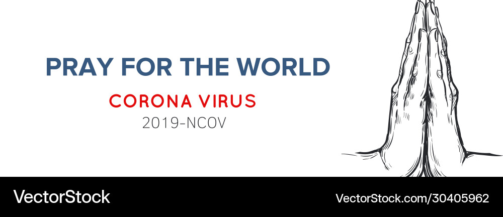 Pray for world handwritten lettering Royalty Free Vector