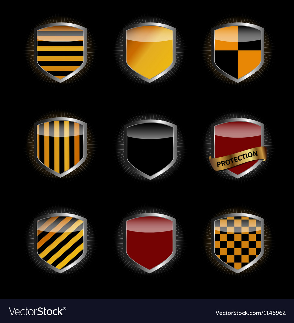 Protect shield set Royalty Free Vector Image - VectorStock