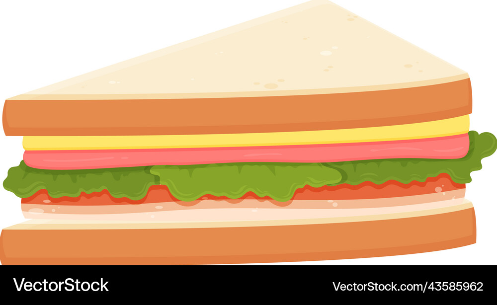 Sandwich in cartoon style Royalty Free Vector Image
