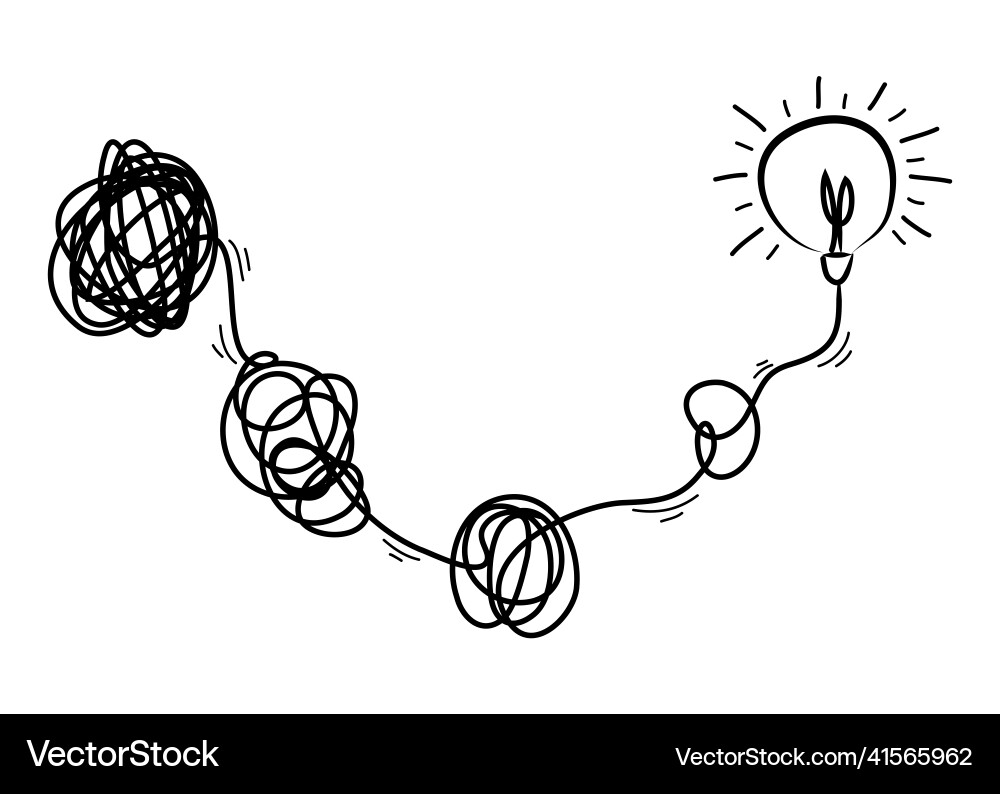 Scribble line doodles the concept of transition Vector Image