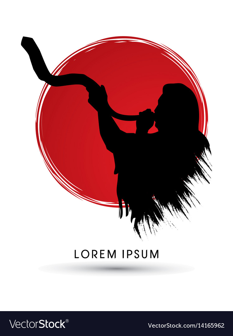 Shofar Blowing - Rosh Hashanah Symbol Royalty Free Vector