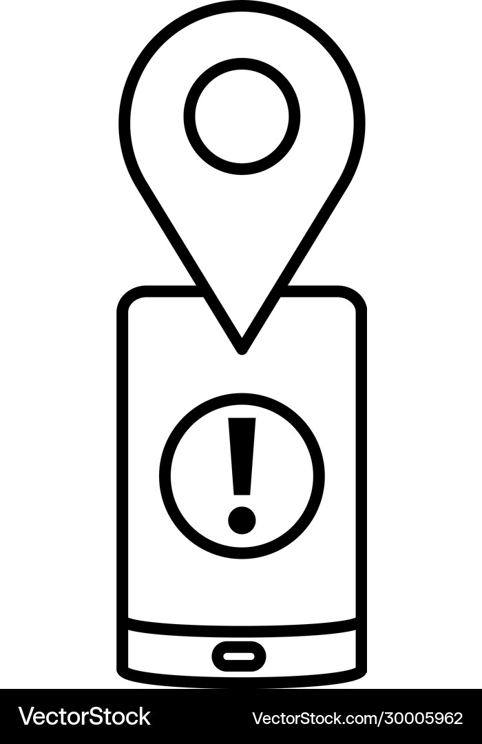 Smart phone with alarm sign on white background Vector Image