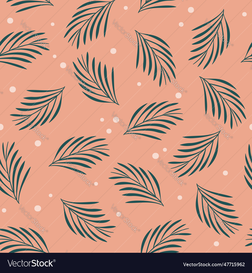 Tropical Palm Leaves Seamless Pattern Royalty Free Vector