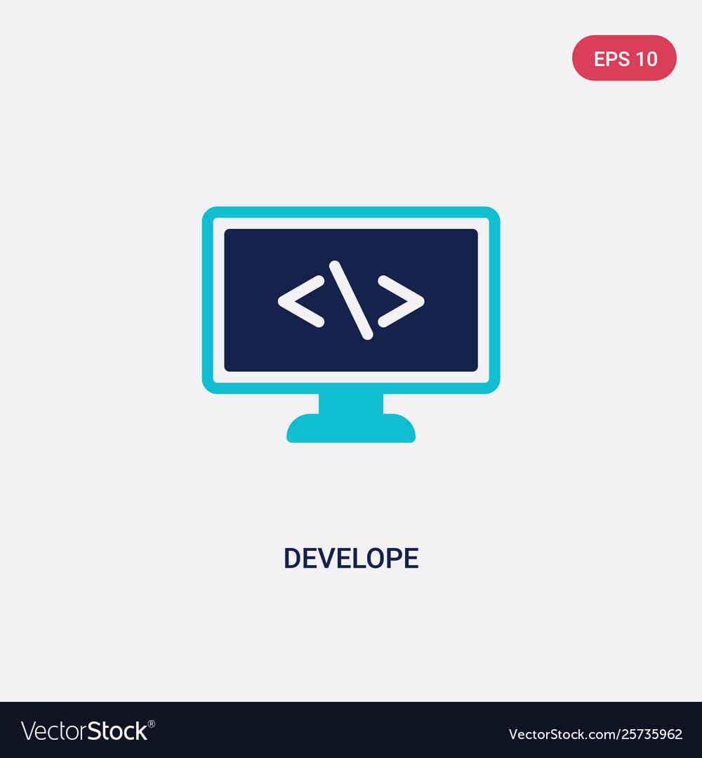 Two color develop icon from computer concept Vector Image