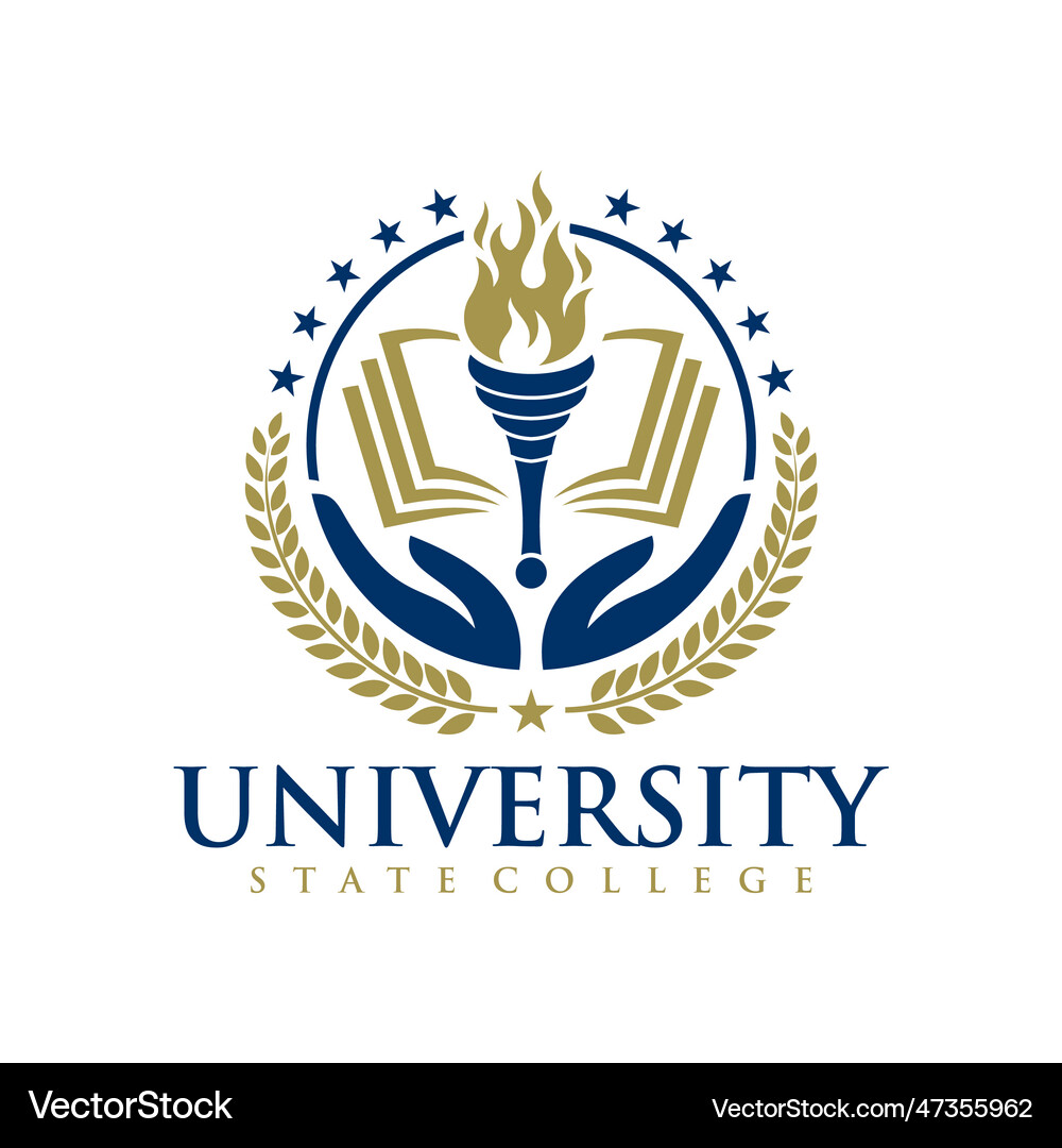 University Education Badge Logo Royalty Free Vector Image