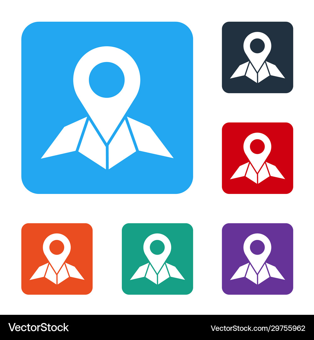 White placeholder on map paper in perspective icon