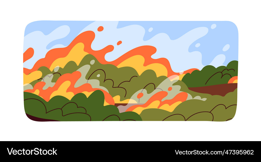 Wild fire in nature natural disaster wildfire Vector Image