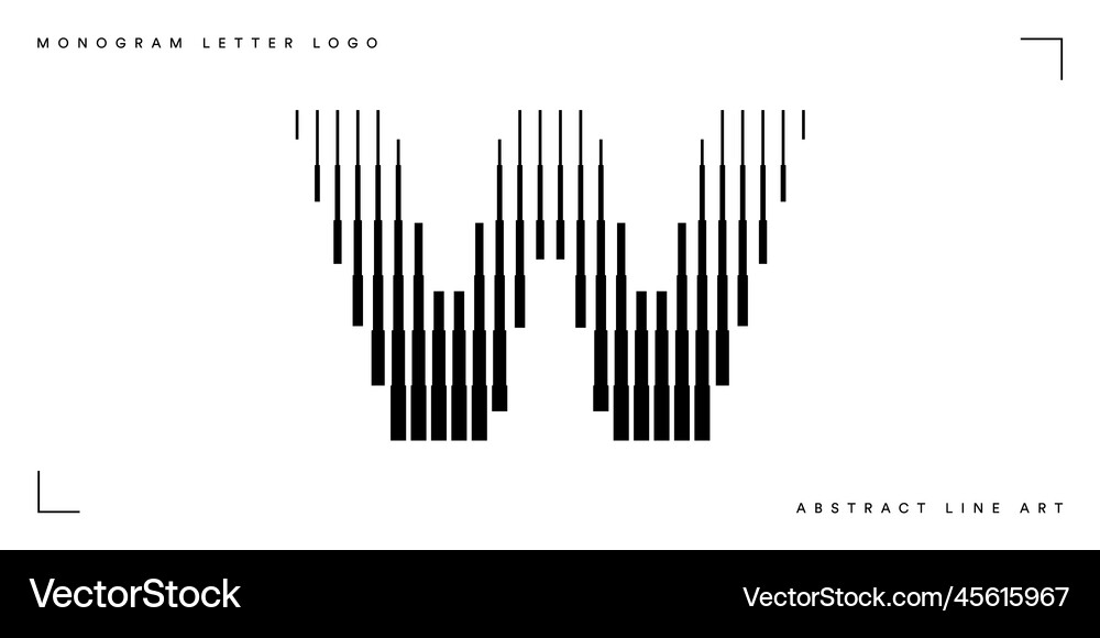 Abstract line art letter w monogram logo Vector Image