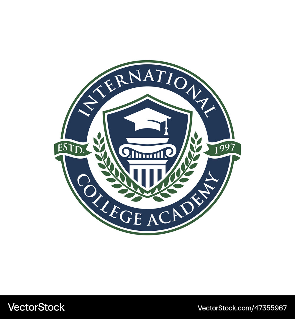 Academic Badge Logo - Education & University Vector Image