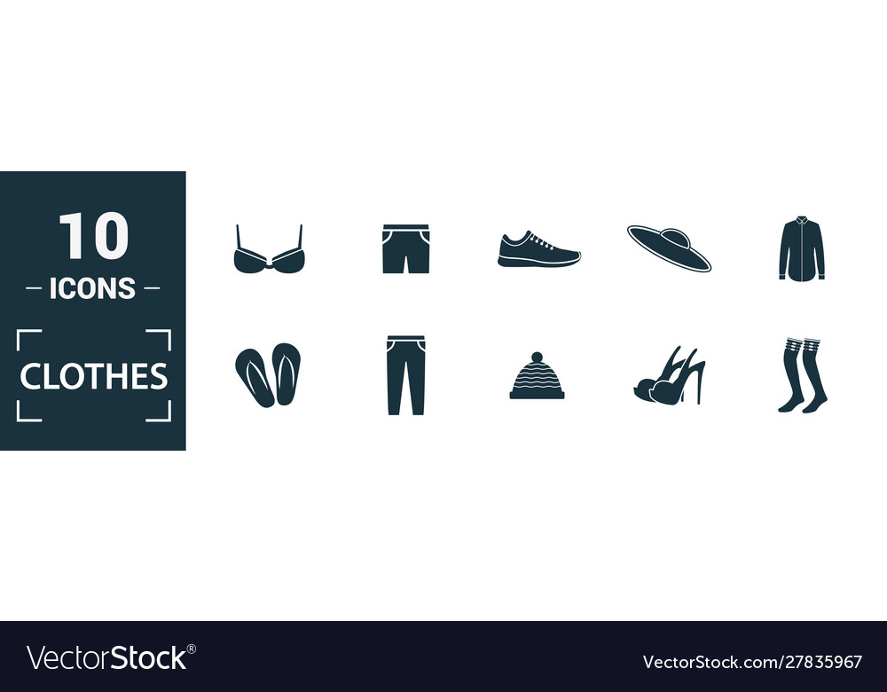 Clothes icon set include creative elements Vector Image