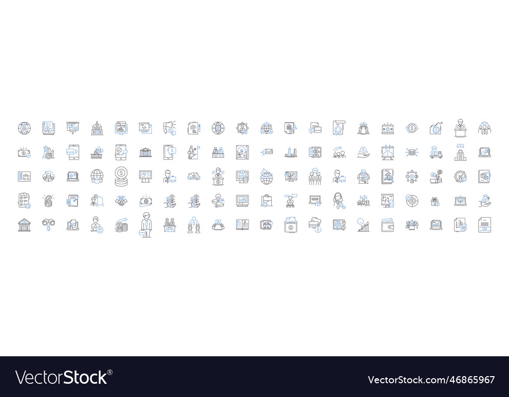Consolidation line icons collection integration Vector Image Consolidation line icons collection integration Vector Image