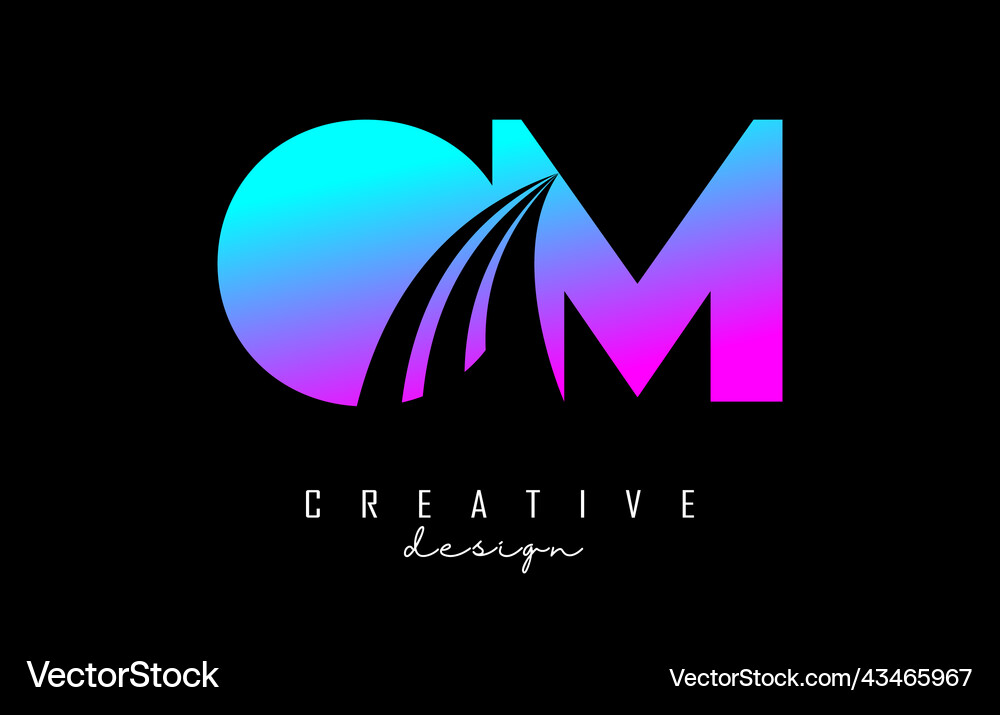 Creative colorful letters om o m logo Royalty Free Vector