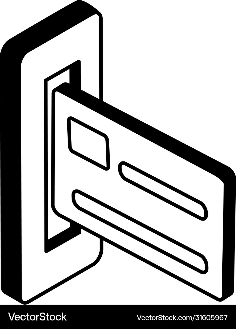 Credit card isometric style icon design Royalty Free Vector