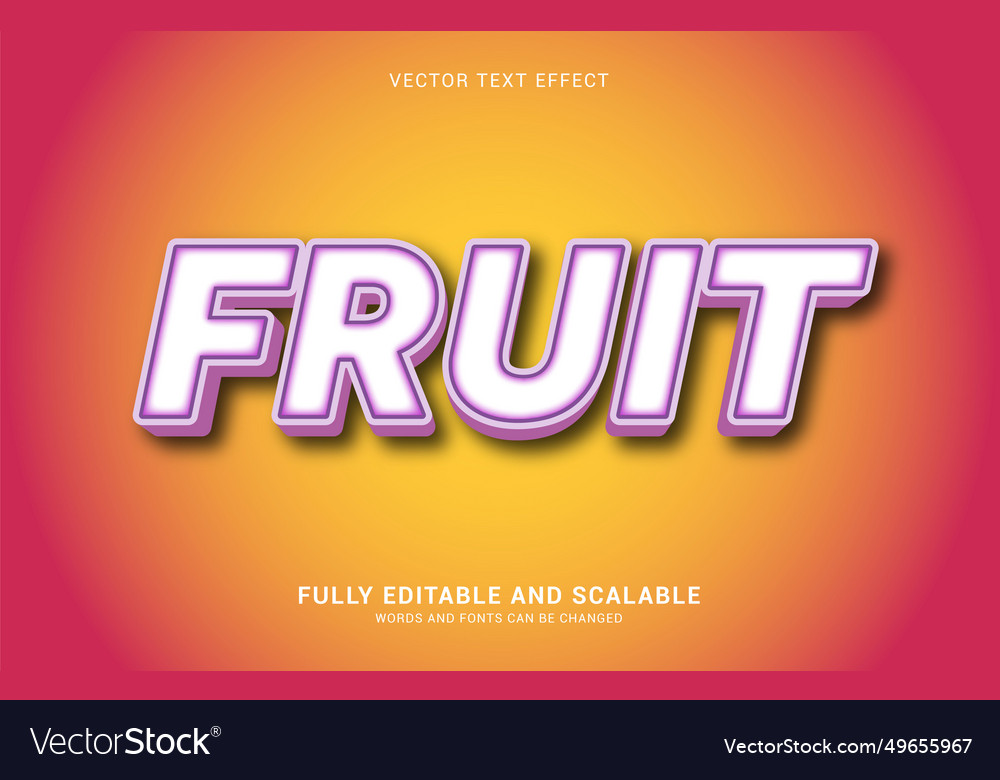 Editable text effect fruit style Royalty Free Vector Image