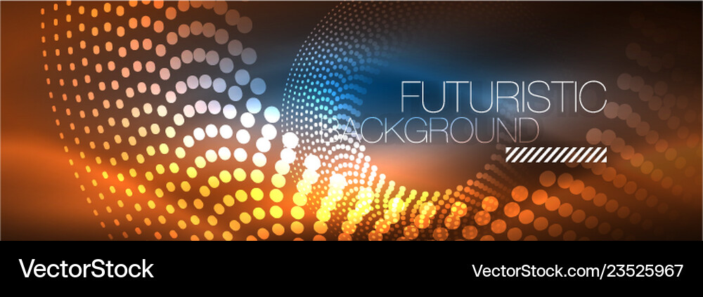 Glowing neon circle line dots round line design Vector Image