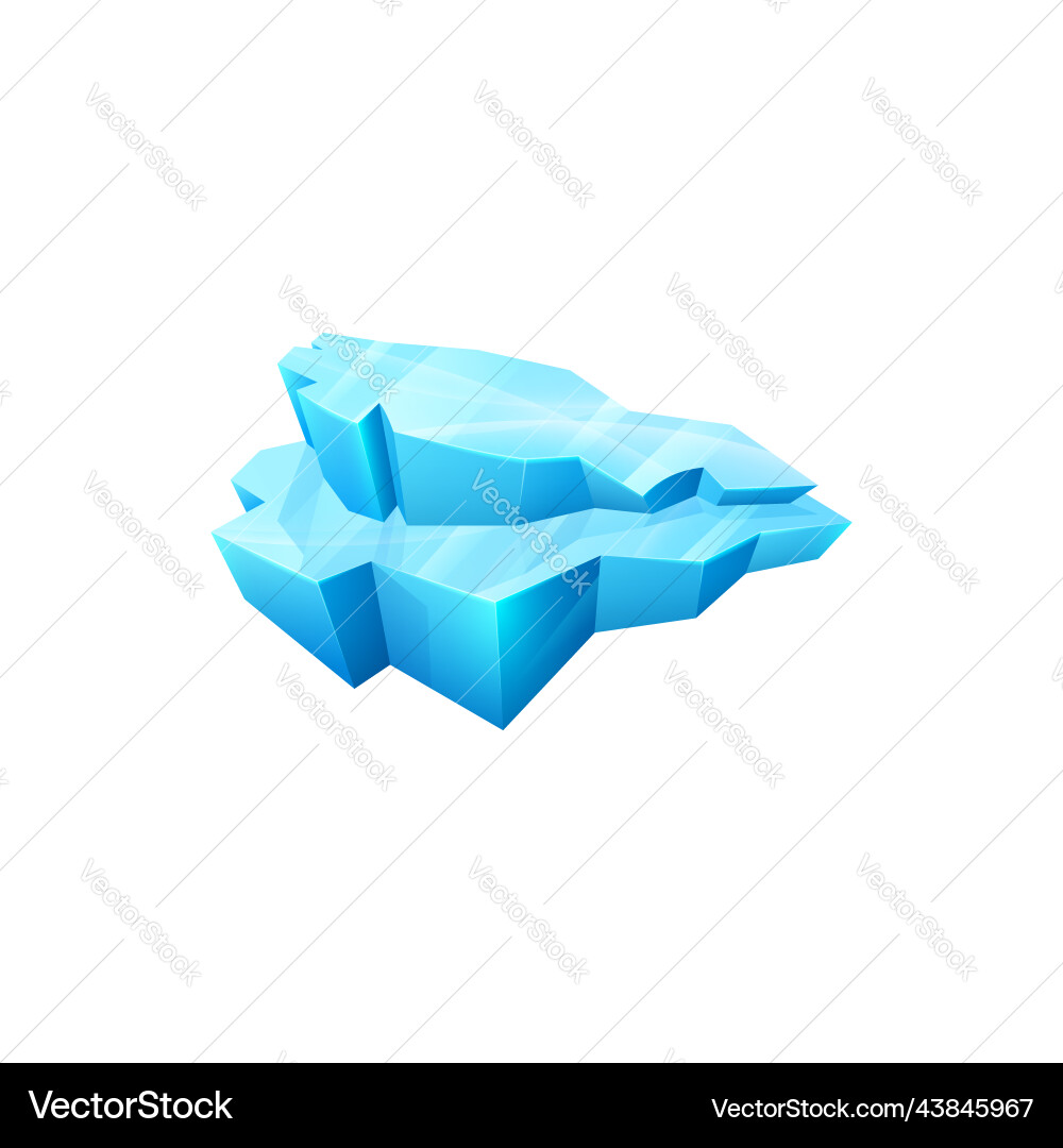 Ice crystal blue iced floe two-tier block Vector Image