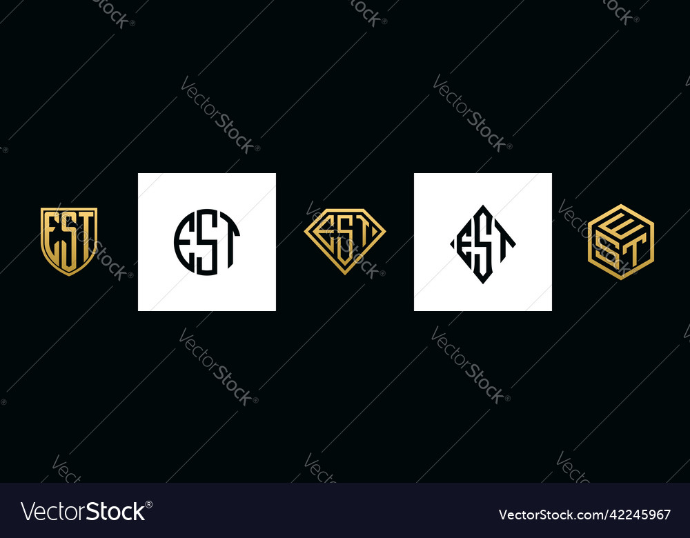 Initial letters est logo designs bundle Royalty Free Vector