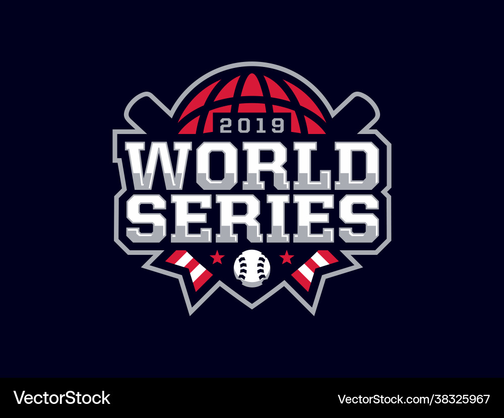 Modern professional emblem logo world series Vector Image