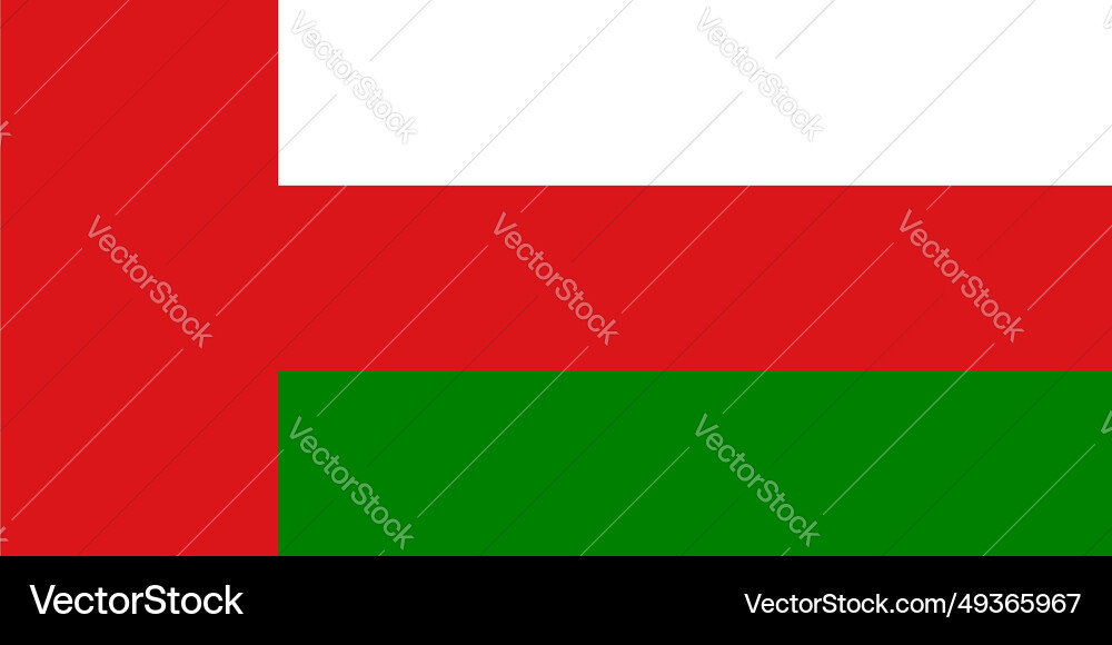 Oman flag simple for independence day or election Vector Image