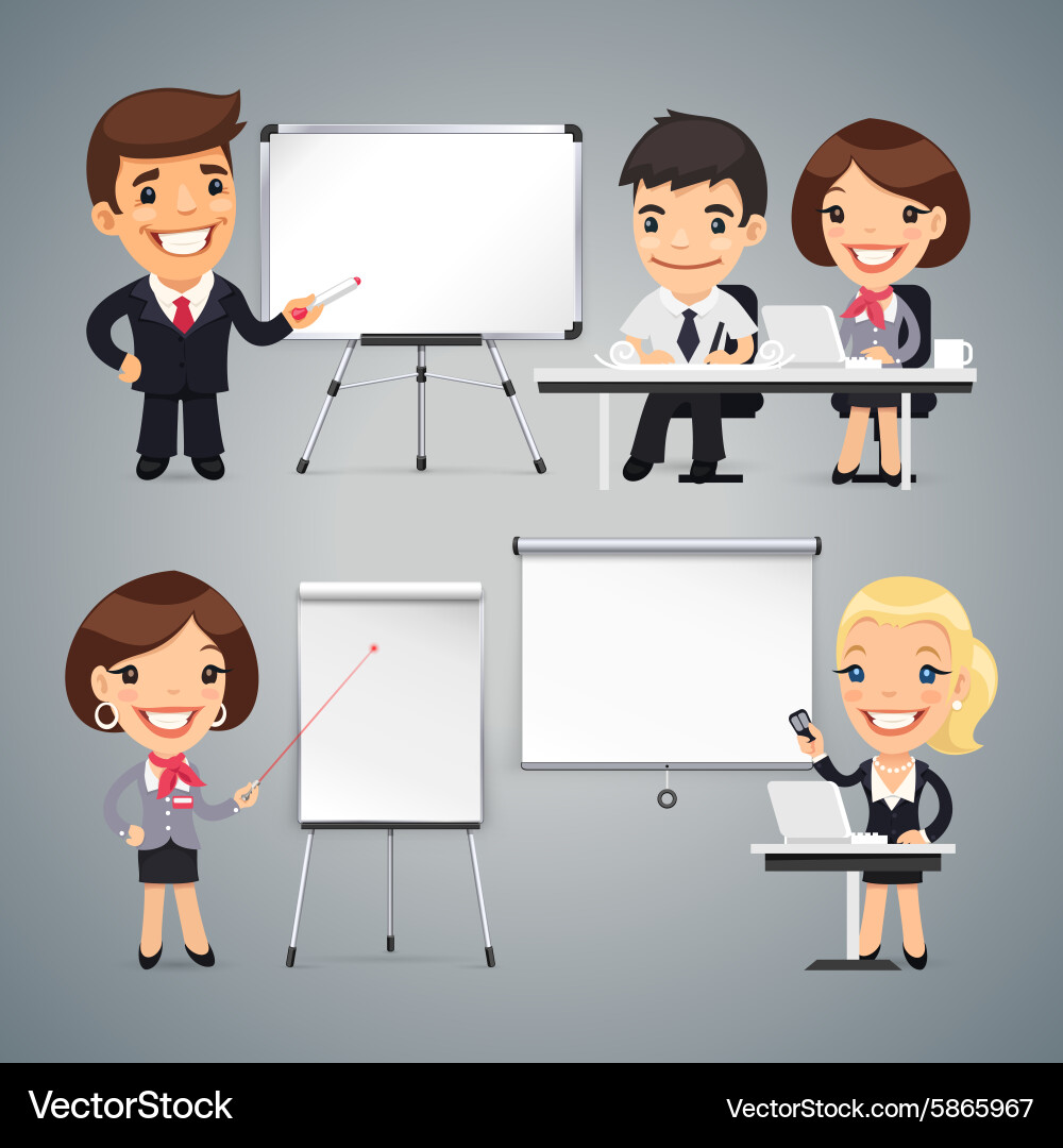 Peoples gives a presentation or seminar Royalty Free Vector