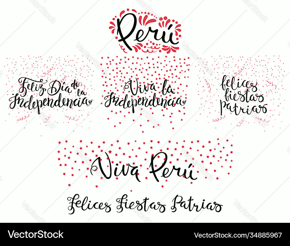 Peru patriotic holidays quotes Royalty Free Vector Image