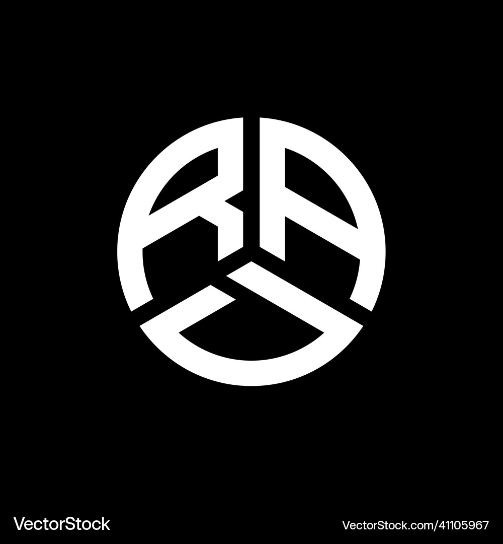 Rad letter logo design on black background Vector Image