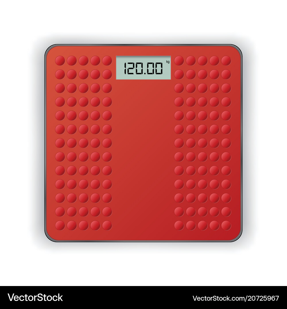 Red weigh scales on white background Royalty Free Vector