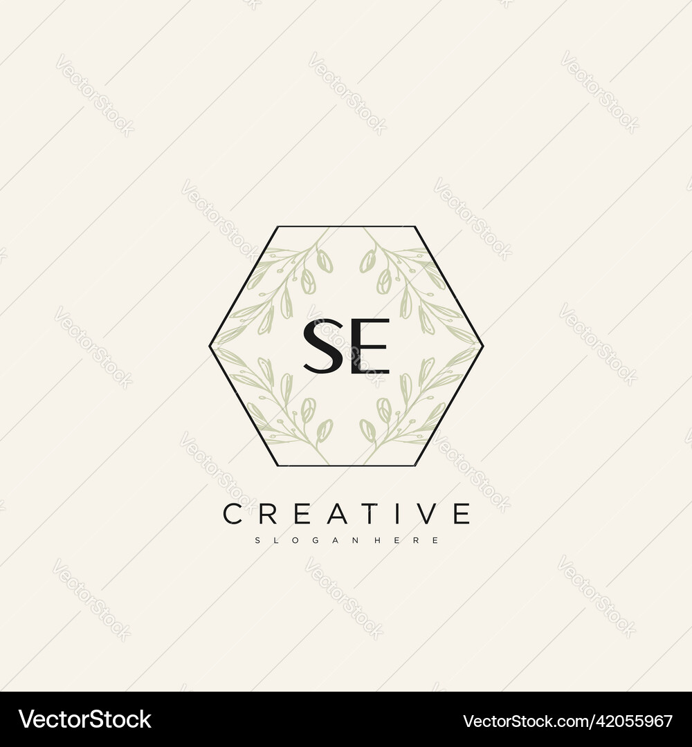 Se initial letter flower logo template premium art