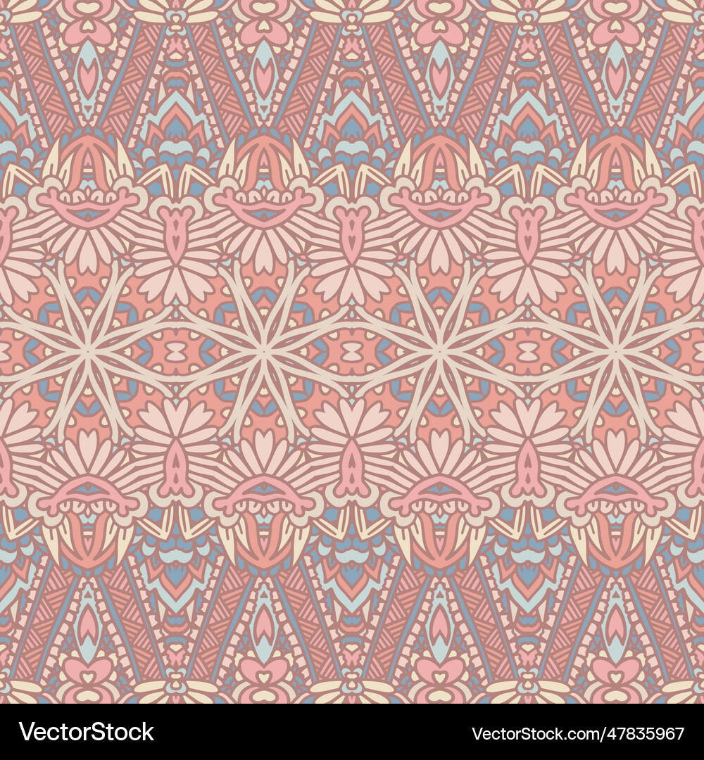 Seamless pattern ethnic tribal natural color Vector Image