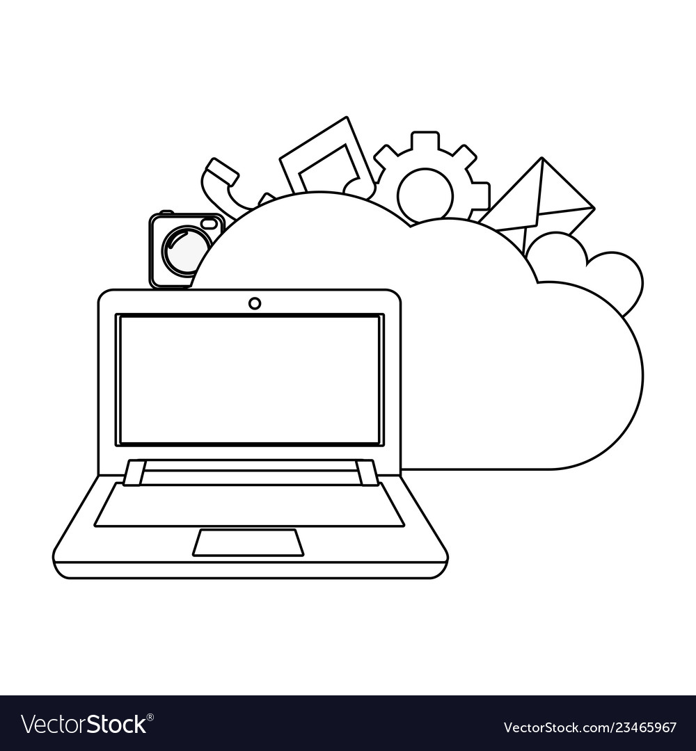Technology computing cartoon Royalty Free Vector Image