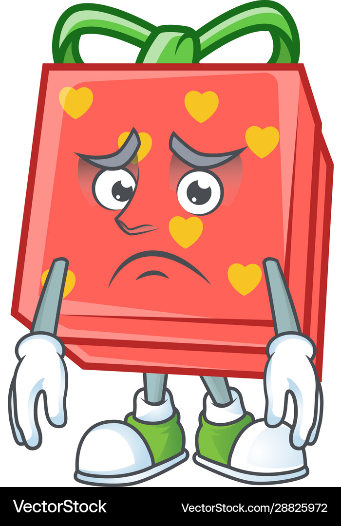 A picture love gift red showing afraid look Vector Image